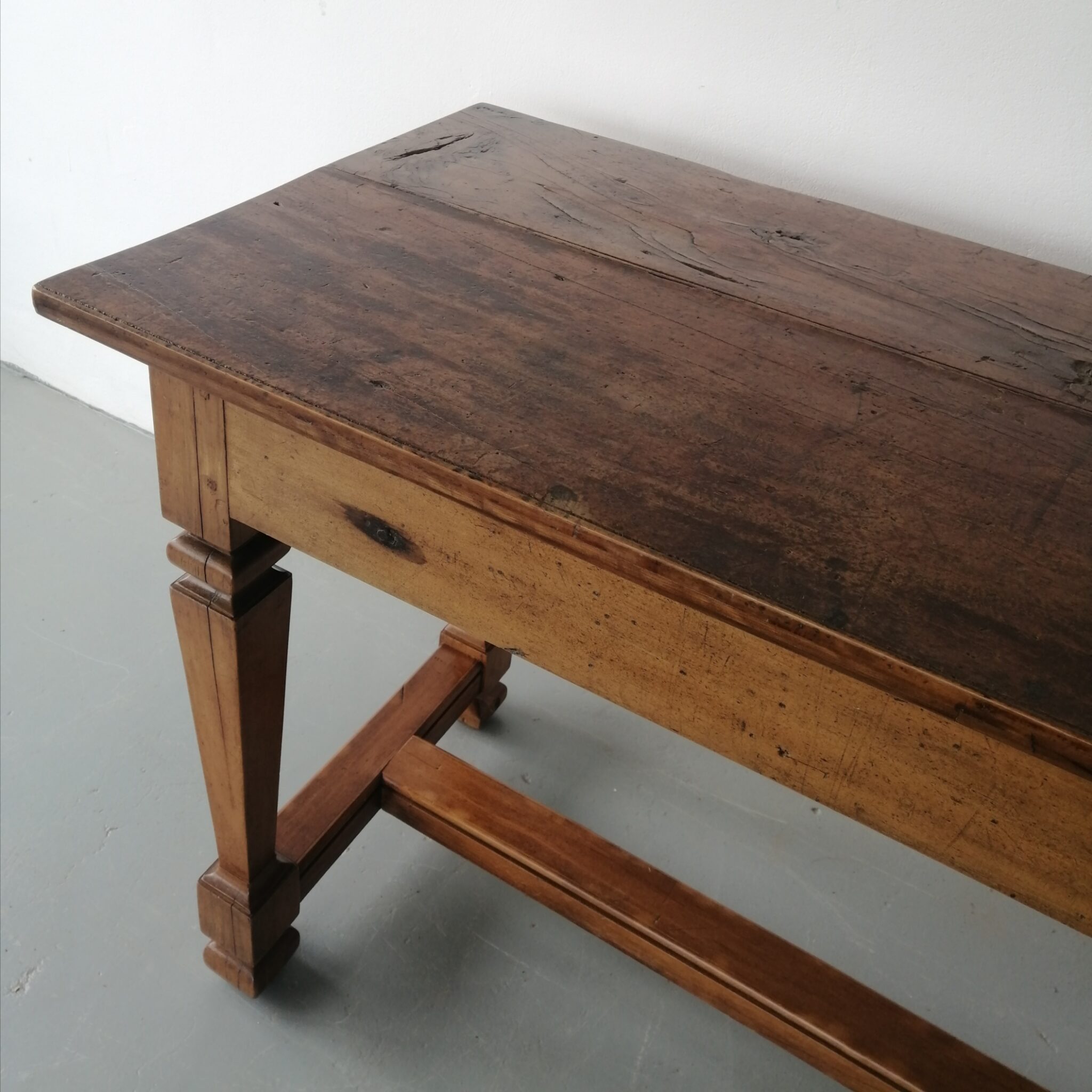 Stretcher table made from reclaimed 19th century dark yellowwood ...