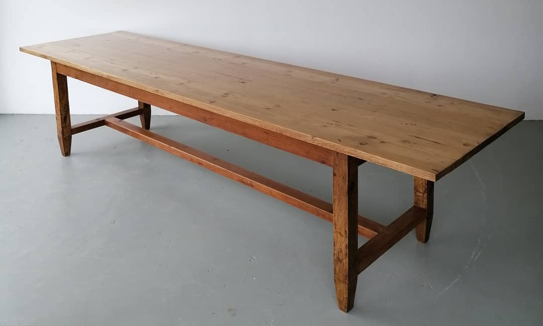 Stretcher table made from 19th C reclaimed oregon pine - Lutge Gallery