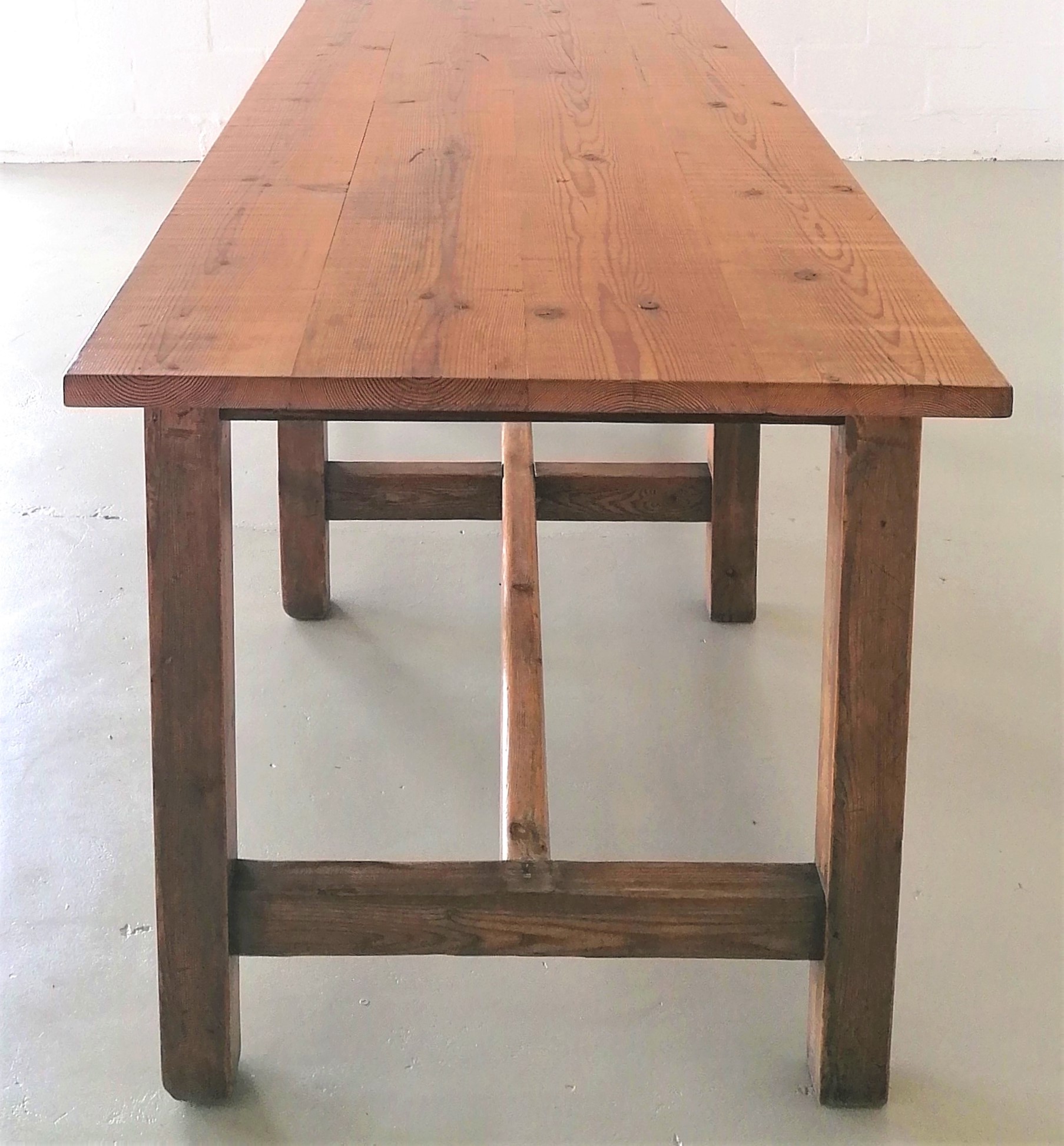 Old stretcher table base combined with top made from reclaimed 19thC ...