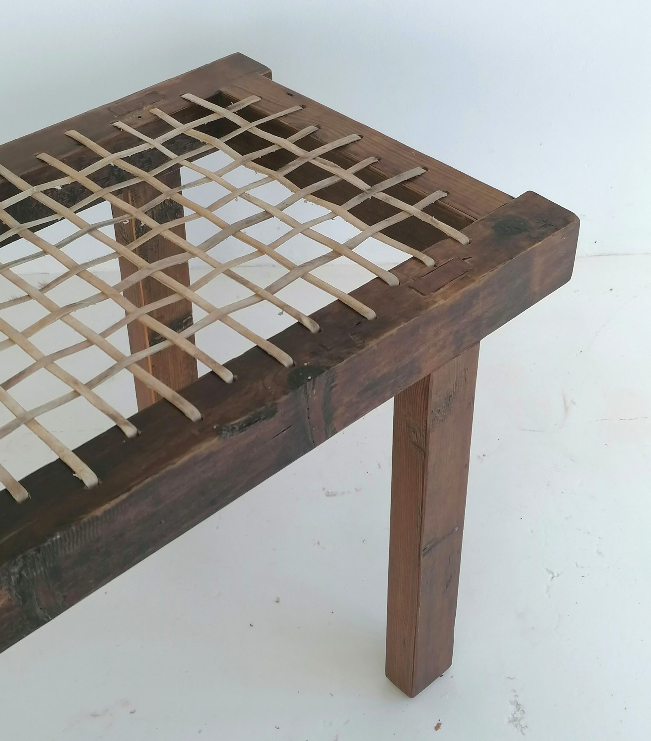 Riempie bench made from reclaimed 19th C oregon pine - Lutge Gallery